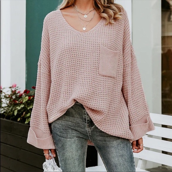 Back2Basics | Sweaters | Boyfriend Fit Acrylic Pocket Cuffed Sweater ...